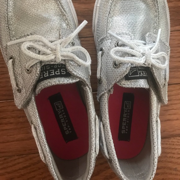 Sperry | Shoes | Girls Sperry Boat Shoes Silver | Poshmark